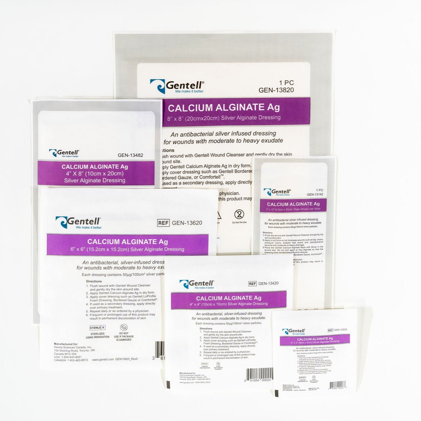 Pansements en alginate de calcium Ag (argent)
